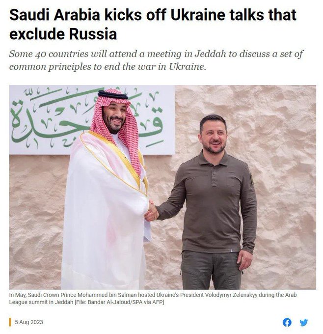 5th August, 2023. Tweets, videos and quotations. Peace talks Saudi ...