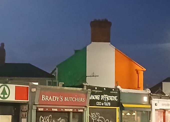 Dublin A massive Irish Tri-colour has been Painted on the side of ...
