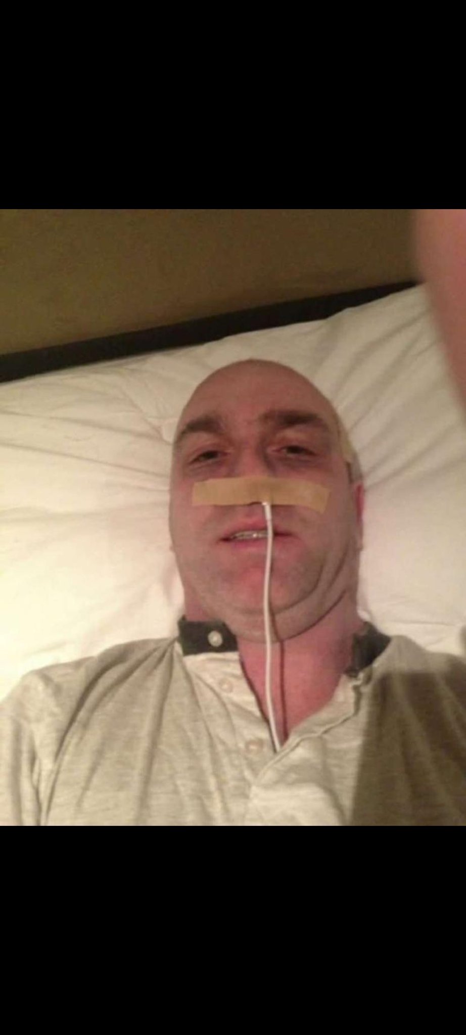 Here’s DJ Carey under going Cancer Treatment, yes that’s a phone Cable ...